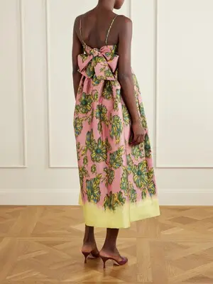ALEMAIS Faye Floral-print Tie-detailed Midi Dress - Multi