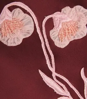 Erdem Embroidered Mikado Midi Pencil Skirt