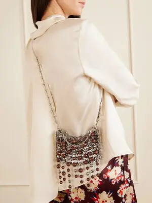 Rabanne 1969 Nano Fringed Beaded Chainmail Shoulder Bag