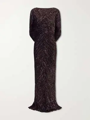 Jenny Packham Sakari Cape-effect Embellished Tulle Gown