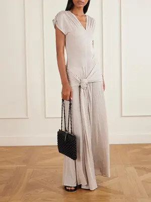 JW Anderson Knot-detail Modal And Cashmere-blend Maxi Dress - Neutrals