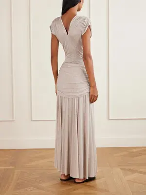 JW Anderson Knot-detail Modal And Cashmere-blend Maxi Dress - Neutrals