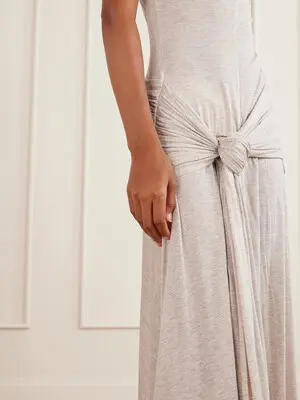 JW Anderson Knot-detail Modal And Cashmere-blend Maxi Dress - Neutrals