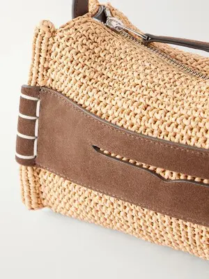 JW Anderson Loafer Crocheted Raffia Shoulder Bag - Neutrals