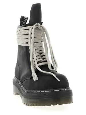 Rick Owens X Dr. Martens Quad Sole Steel Toe Lace-up Boots