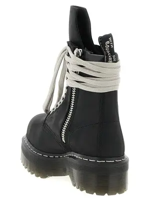 Rick Owens X Dr. Martens Quad Sole Steel Toe Lace-up Boots