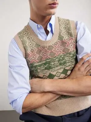 Dries Van Noten Mahoba Wool-jacquard Sweater Vest