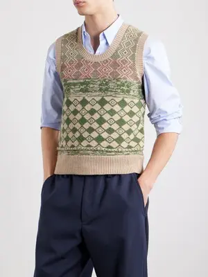 Dries Van Noten Mahoba Wool-jacquard Sweater Vest