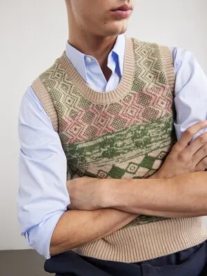 Dries Van Noten Mahoba Wool-jacquard Sweater Vest