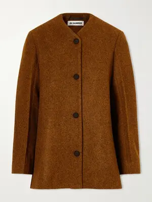 JIL SANDER Mélange Wool Jacket - Brown