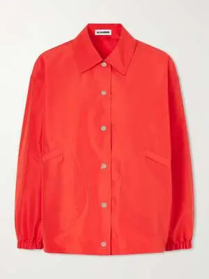 JIL SANDER Logo-embossed Shell Jacket - Red