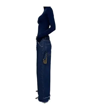 DARKPARK Lisa Chain Adorned Loose Fit Carpenter Jeans - Blue