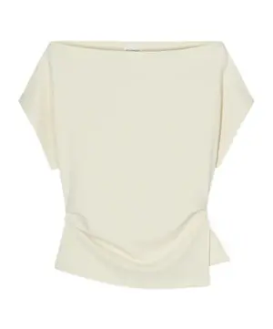 Closed Off Shoulder Top - Beige