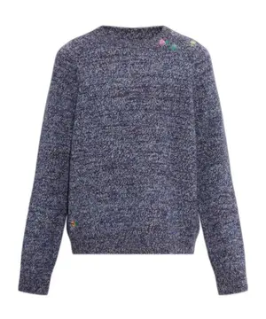 Dries Van Noten Crew Neck Long-sleeved Knitwear - Blue