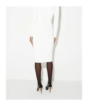 Elisabetta Franchi Midi Skirt With Gold-tone Zipper - Ivory