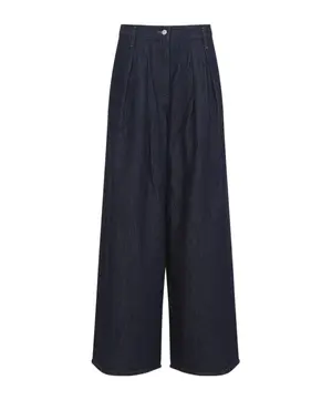 Dries Van Noten Wide Pleated Jeans - Black