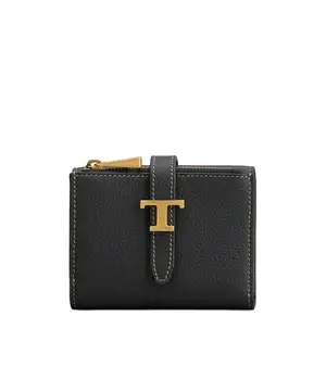 TOD'S T Mini Zip Leather Wallet