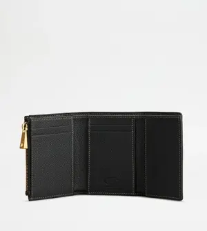 TOD'S T Mini Zip Leather Wallet