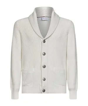 Brunello Cucinelli Shawl Collar Button Cardigan