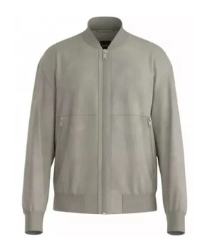 Hugo Boss Long-sleeve Leather Jacket - Beige
