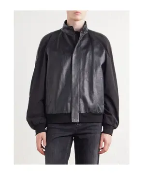 Gucci Grainy Leather Bomber Jacket