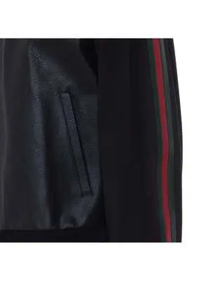 Gucci Grainy Leather Bomber Jacket