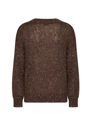 Brunello Cucinelli Long Sleeve Knit Top With V-neck