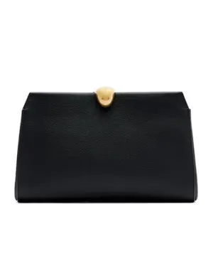Nour Hammour Leather Clutch With Gold-tone Hardware