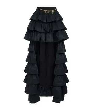 Elisabetta Franchi Ruffled Asymmetrical Skirt - Black