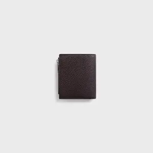 Celine Compact Wallet In Grained Calfskin