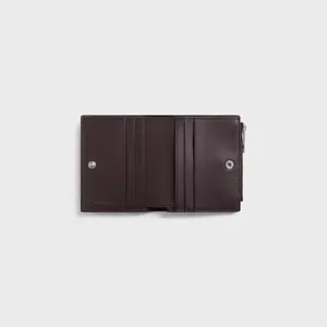 Celine Compact Wallet In Grained Calfskin