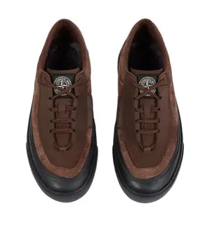 Stone Island Low-top Trainers With Compass Logo Patch