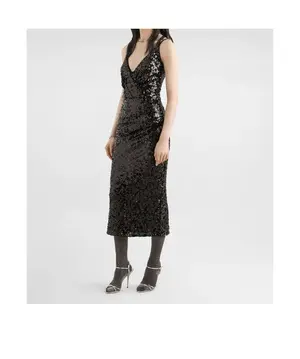 Dolce & Gabbana Sequinned V-neck Midi Gown
