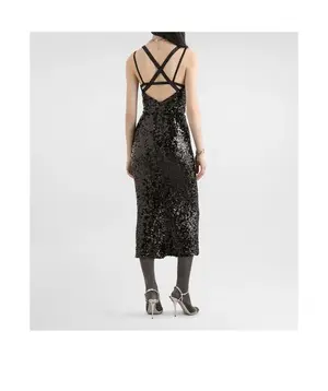 Dolce & Gabbana Sequinned V-neck Midi Gown