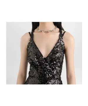 Dolce & Gabbana Sequinned V-neck Midi Gown