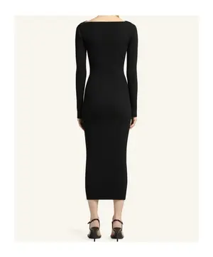 COURREGES Ribbed-knit Slash-detail Midi Dress
