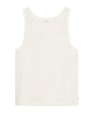 Closed Scoop-neck Tank Top - Ivory