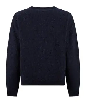 Fabiana Filippi Textured Crew Neck Knitted Sweater - Midnight Blue