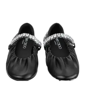 JIMMY CHOO Jade Crystal-embellished Ballet Flats - Black