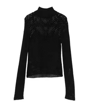 Simkhai Bexley Mesh Knit Top - Black
