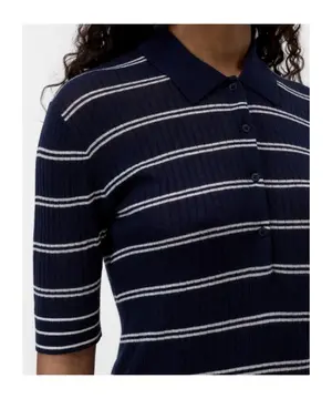 Closed Striped Short-sleeve Polo Top