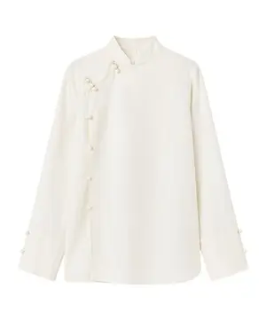 RÓHE Frog-fastening Wide-cuff Blouse - White