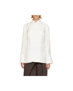 RÓHE Frog-fastening Wide-cuff Blouse - White