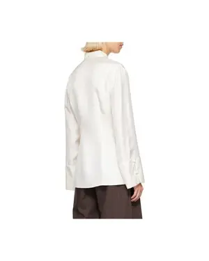 RÓHE Frog-fastening Wide-cuff Blouse - White