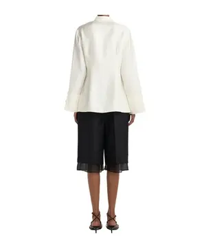 RÓHE Frog-fastening Wide-cuff Blouse - White