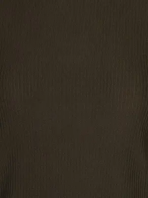 Max Mara Ribbed Crewneck Jumper With Gemstone Buttons - Khaki