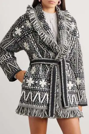 GOLDEN GOOSE Fringed Belted Cardigan