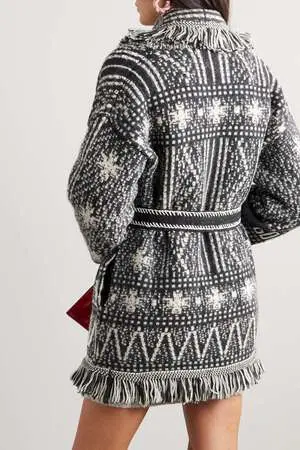 GOLDEN GOOSE Fringed Belted Cardigan