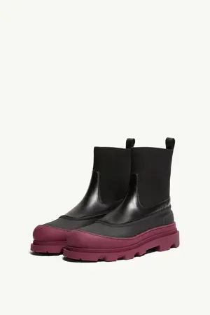 Moncler Vera Edge Leather Ankle Boots