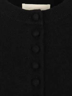 LISA YANG Short-sleeved Knitted Cardigan With Round Neck